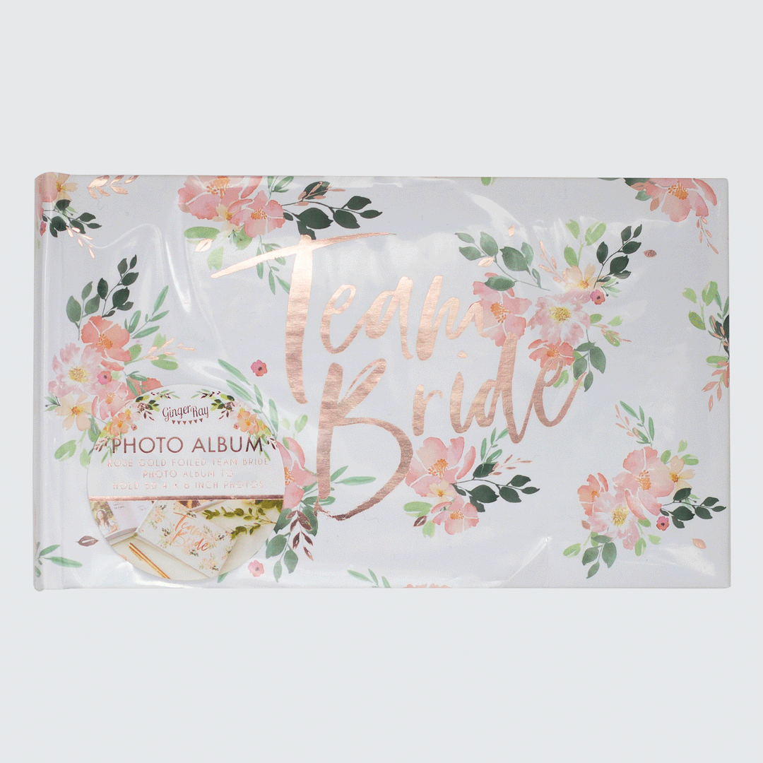 Team Bride Hen Party Photo Album Floral Rose Gold – Hen Party Superstore