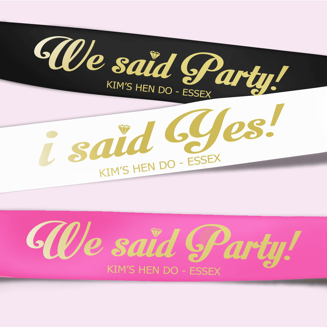 Hen Party Sashes | Personalised Sashes | Hen Party Superstore